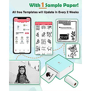 Phomemo M02 Pocket Printer- Mini Printer Inkless Sticker Printer Bluetooth Photo Printer Portable Thermal Printer for Learning Assistance, Study Notes, Journal, Fun, Work