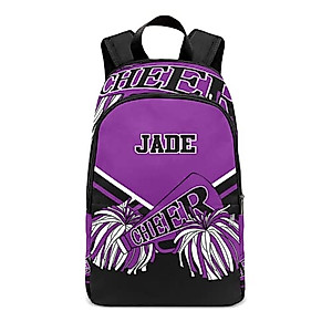 Cheer Purple Black Cheerleader Backpack Shoulder Bag Daypack for Travel Camping Gift 11.8''(L) x 5.51''(W) x 17.72''(H)