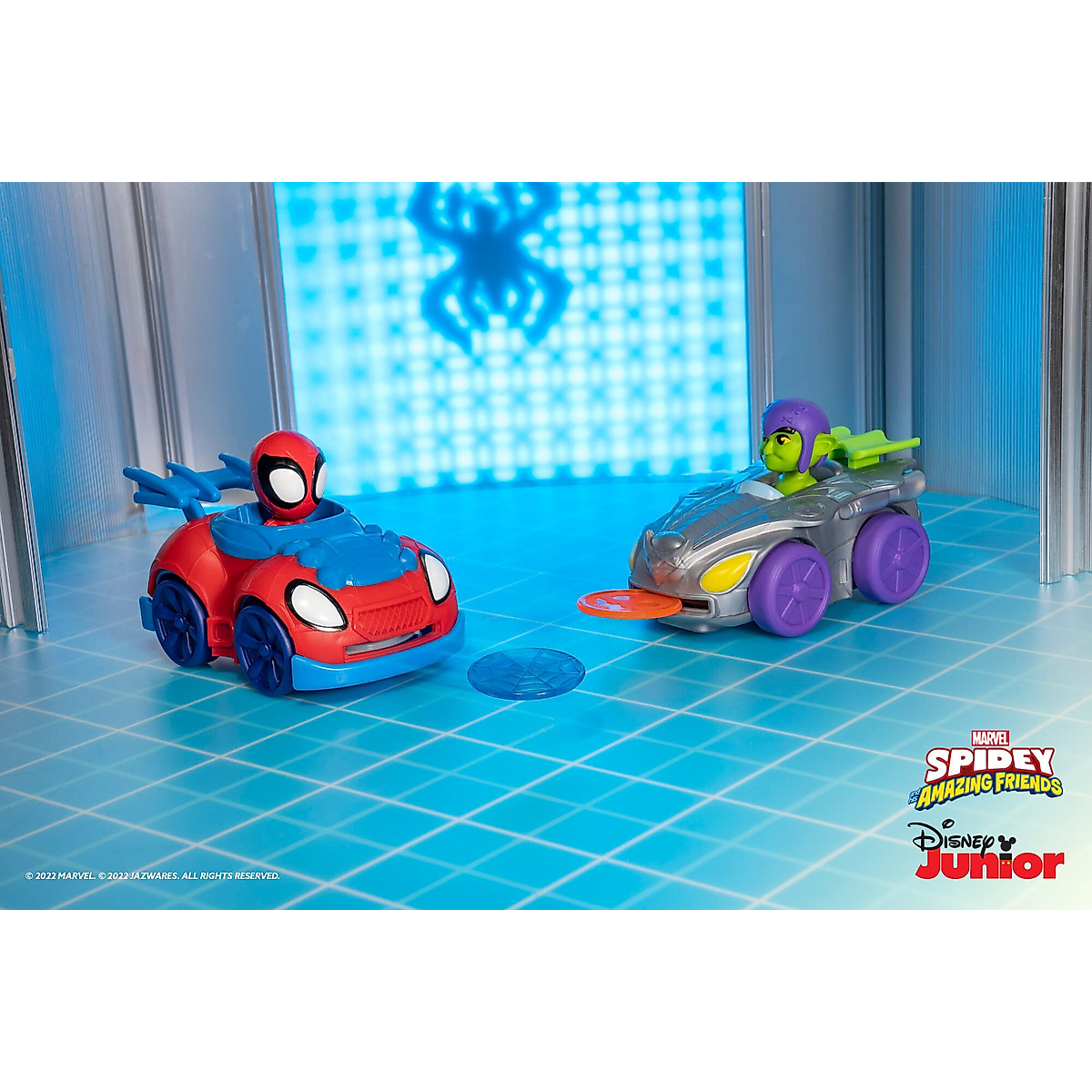 Marvel Spidey and his Amazing Friends Little Vehicle 2-Pack - 5” Disc Dashers Featuring Spidey Vs Green Goblin - Amazon Exclusive