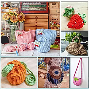 3PCS 150g Beginners Blue Yarn for Crocheting and Knitting,260 Yards Cotton Nylon Blend Yarn for Hand DIY Bag Basket Dolls and Cushion