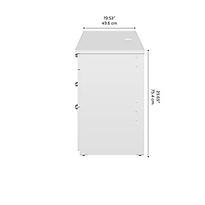 Bestar Logan Computer Desk with Drawers in Pure White, 65W