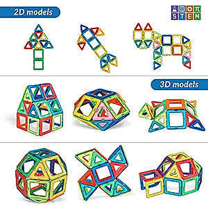 Magnetic Tiles Magnet Blocks - 40 PCS 3D Magnetic Building Tiles Toys for Kids Set