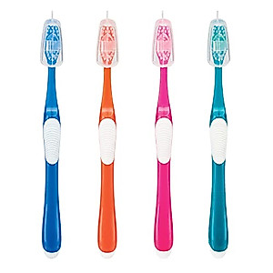 SmileGoods A392 Toothbrush, 39 Tuft, Soft Bristle, Individually Packaged Toothbrushes, Assorted Colors, Bulk Pack of 72