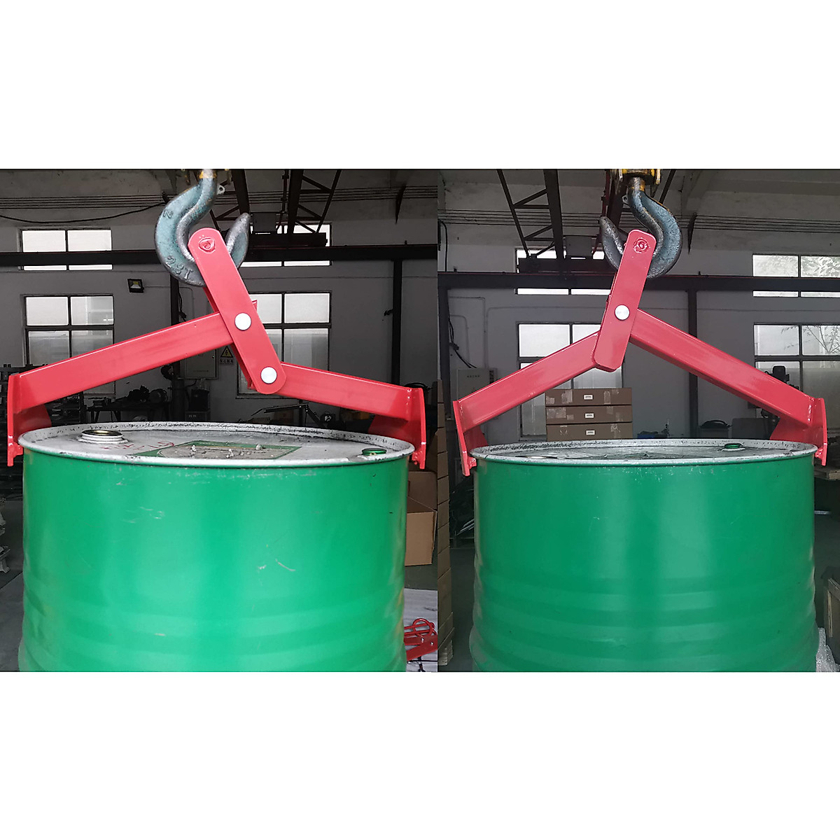 Pake Handling Tools Steel Drum Lifter - Secure Reliable Heavy Duty 1100 lbs Working Load Limit (WLL)