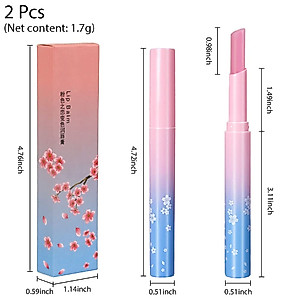 BINGBRUSH 2Pcs Color Changing Lipstick, Pink PH Mood Long Lasting Labiales Lip Care Moisturizer Lip Balm Korean Magic Lip Gloss Lip Tinted Stain Makeup Lipstick Set for Women