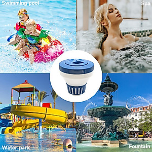 WWD POOL Floating Pool Chlorine Dispenser Fits 1-3" Tabs Bromine Holder Chlorine Floater (Blue)