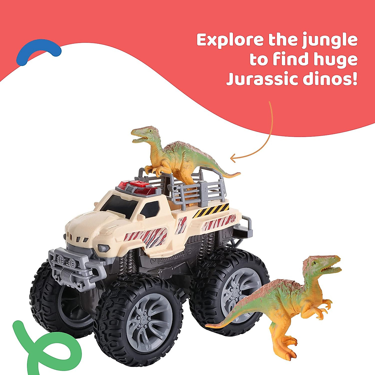 Dazmers Dinosaur Transport Monster Trucks Carrier with Lights and Sounds, Dino Truck Transporter Vehicle Toy, Jurassic Park Toys, Dinosaur Trucks for Boys 3 to 5 Years,