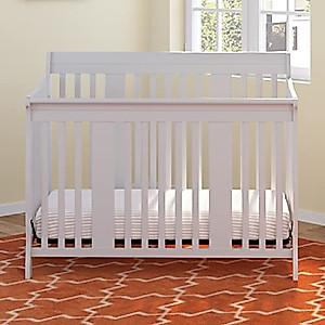 Storkcraft Tuscany 4-in-1 Convertible Crib, White, Easily Converts to Toddler Bed, Day Bed or Full Bed, 3 Position Adjustable Height Mattress (Mattress Not Included) ,White, Crib