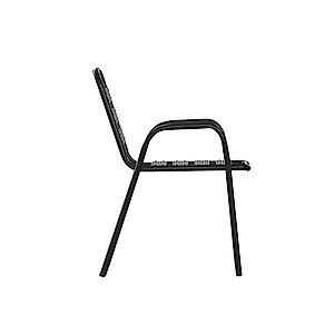 Flash Furniture Lila Commercial Restaurant Stack Chair with Triple Slat Back and Arms, Indoor-Outdoor Dining Chair, Black