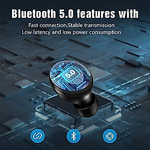 ERUN Bluetooth Earbuds, Wireless Earbuds with Premium Stereo Bass Sound,Built in Mics CVC Noise Cancelling in Ear Headphones with Charging Case for Sports