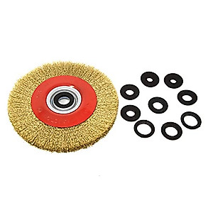 WEN WW8058 8-Inch x 3/4-Inch Crimped Steel Bench Wire Wheel with Arbor Adapters