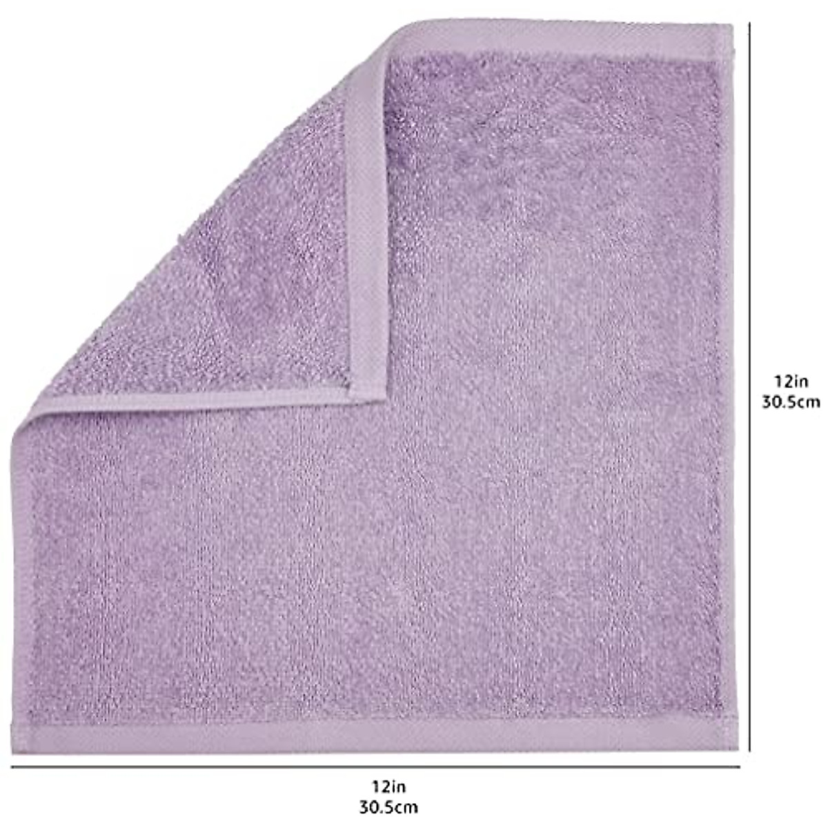 Amazon Basics Fast Drying, Extra Absorbent, Terry Cotton Washcloths - Pack of 24, Lavender, 12 x 12-Inch