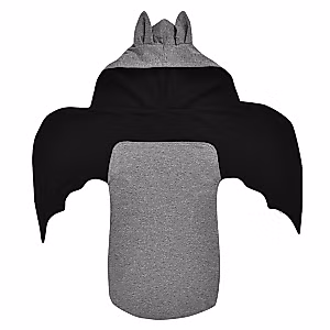 Camidy Newborn Baby Cute Bat Shaped Hooded Receiving Blanket Cotton Swaddle Sleeping Bag Shower Gift for Baby Boy Girl
