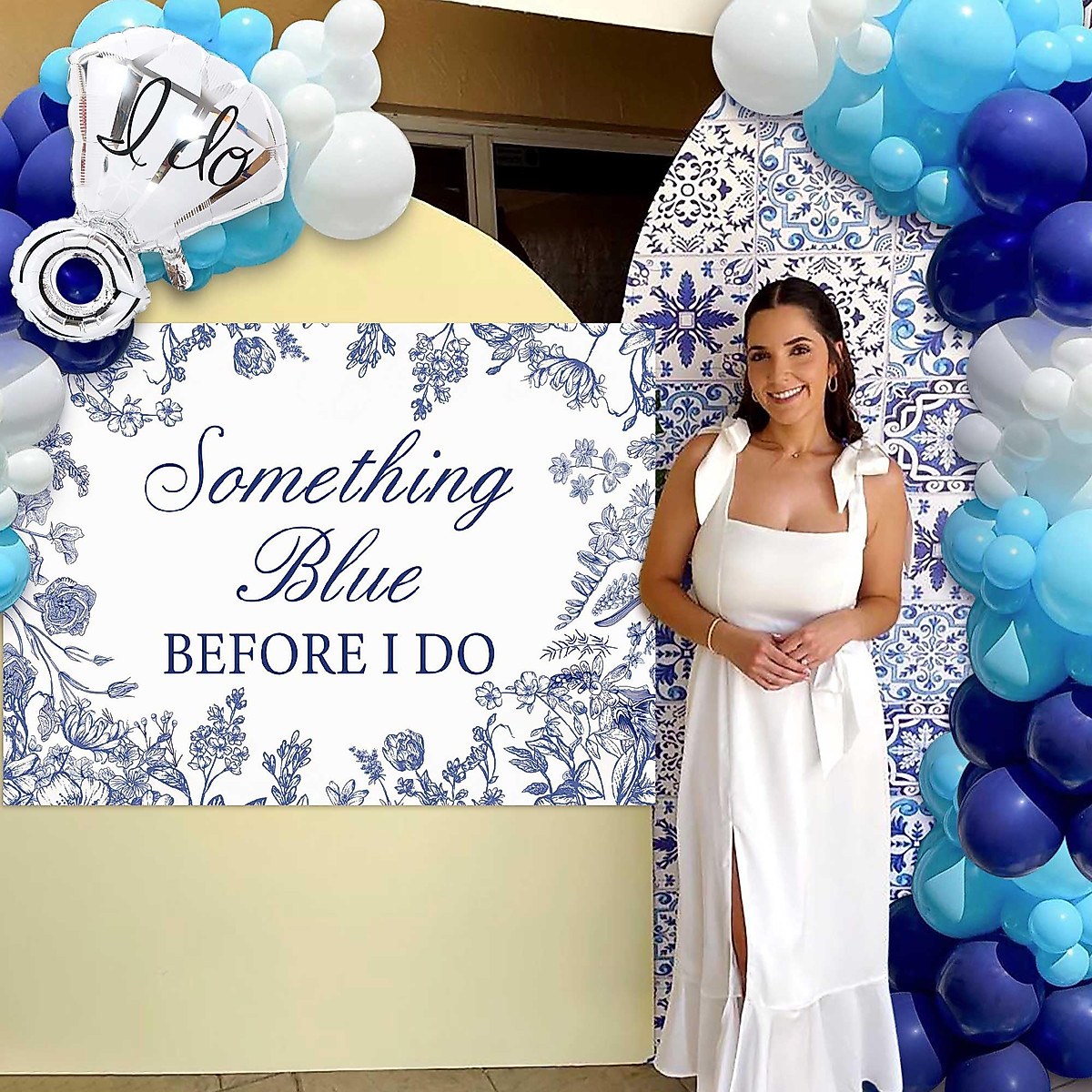 JeVenis Something Blue Before I Do Backrdrop for Women Something Blue Bridal Shower Decoration Banner Blue Bridal Shower Bachelorette Engagement Wedding Party