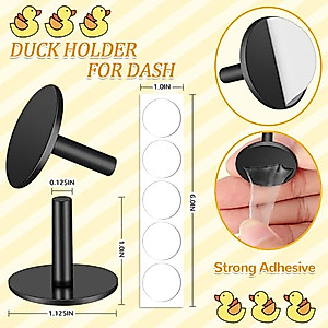 ZHWKMYP 20Pcs Duck Holder, Black Plastic Duck Plug Holders for Car Dash, Rubber Duck Mounts for Car Dashboard Lover (Excluding Rubber Duck)