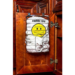 Dependable Industries Over the Cabinet Grocery Bag Holder Dispenser Basket Garbage Bag Rack Kitchen Storage Chrome