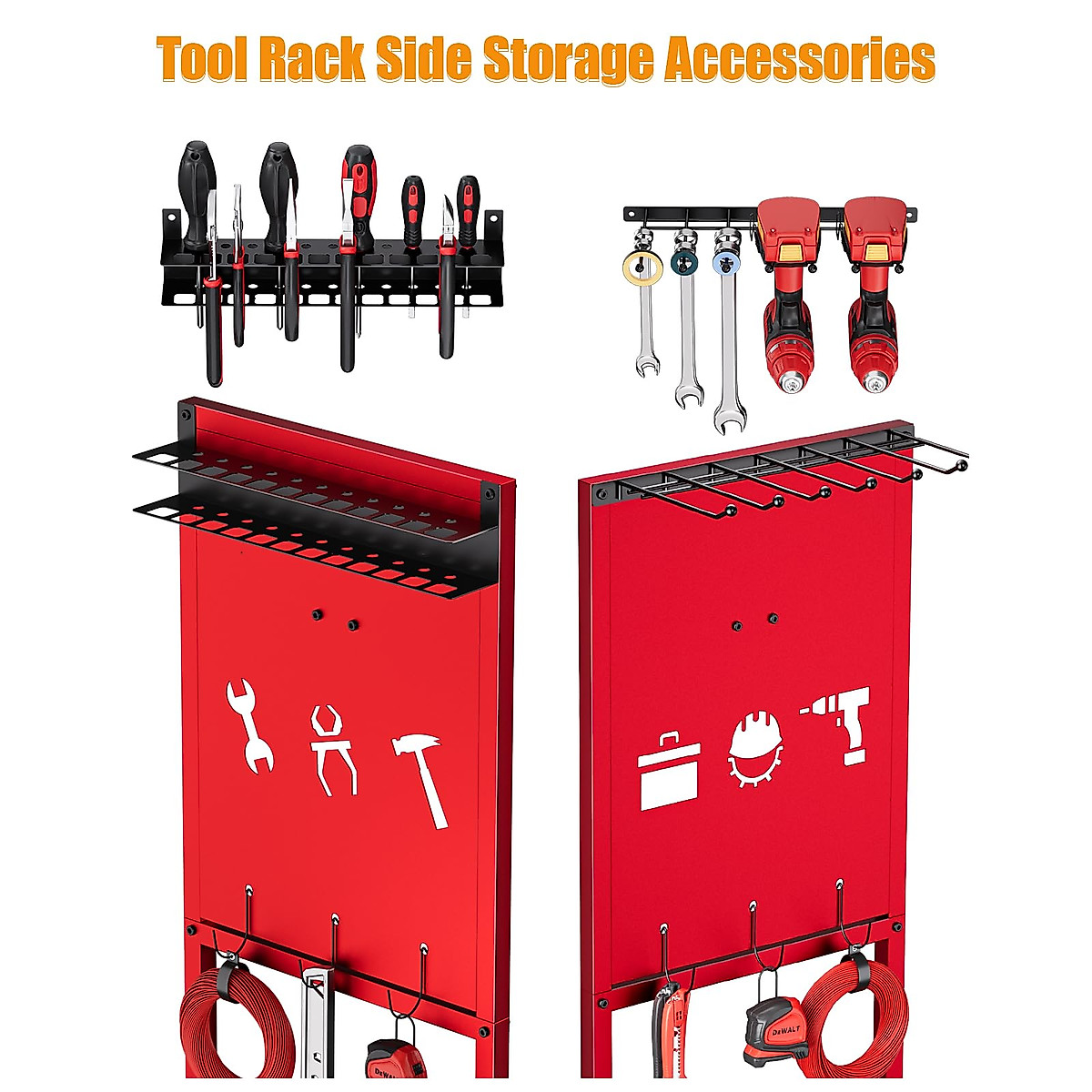 FHXZH Power Tool Organizer with Wheels - Garage Power Tools Storage Cart, Large Rolling Drill Holder Cordless Battery Storage, Heavy Duty Floor Standing Utility Rack Gift for Men, Husband, Father