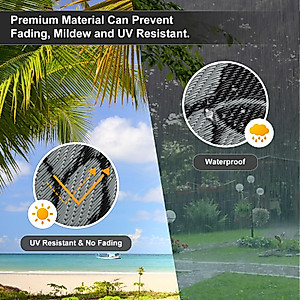 Anidaroel Outdoor Rugs 6x9ft for Patios Clearance Waterproof, Reversible Tropical Plastic Straw Camping Mat Outside Rug, Large Outdoor Area Rug for RV, Porch, Deck, Balcony, Picnic