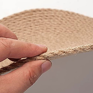 Round Jute Placemats, Woven Braided Place Mats, Natural Farmhouse Table Placemats for Dining Table, 11.8 inch