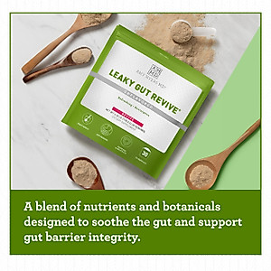 Amy Myers MD Leaky Gut Revive Powder for Leaky Gut Repair -L Glutamine, Slippery Elm -Supports Constipation, Diarrhea, Bloating, Heartburn, SIBO -Licorice & Marshmallow Root - Unflavoured-6.30 Oz