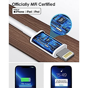 BRASAG iPhone Charger [MFi Certified] USB Wall Charger Travel Plug with 6ft Charging Cord 2-Pack USB to Lightning Cable Fast Charging for iPhone 14/13/12/11/SE/XR/8/8Plus/7/6/5/SE