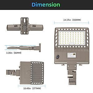 200W LED Parking Lot Light 28000LM with Arm Mount UL DLC Listed, 5000K Shoebox Pole Light AC100-277V, IP65 Waterproof Commercial Street Area Lighting for Driveway/Roadway/Yard, Replace 800W HID HPS