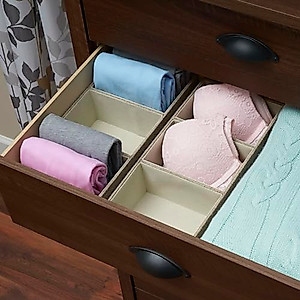 Household Essentials Brown 722-1 Deep 3 Section Drawer Organizer Box for Storage | 12 in x 6.13 in x 3.13