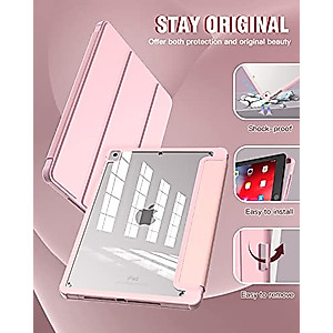 TiMOVO iPad 6th/5th Generation Case (2018/2017), iPad Air 2/Air 1 Case (2014/2013) with Pencil Holder, Slim Protective Clear Transparent Back Case Cover for iPad 9.7 inch, Auto Wake/Sleep, Light Pink