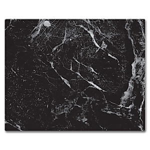 CounterArt Black Marble Design 3mm Heat Tolerant Tempered Glass Cutting Board 15” x 12” Manufactured in the USA Dishwasher Safe