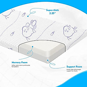 Alwytlon Pack n Play Mattresses, Pack and Play Mattress Pad, Playard Mattress Memory Foam, Portable Toddlers Mattress Firmness Featuring Soft Removable Washable Outer Cover(38"x26"x2.4")