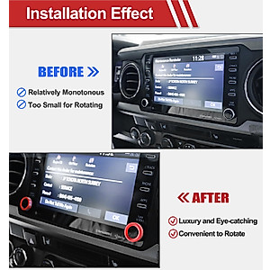 Sinvanho Interior Accessories for Toyota Tacoma 2023 2022 2021 2020 with 8" or 7" Touchscreens, Decorated A/C Vent Trim Rings Button Knob Covers for Air Conditioner Radio Switch (Button KNOB)