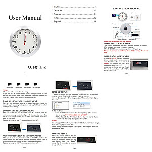 Hidden Camera Wall Clock, HD 1080P Security Spy Camera Clock with Motion Detection, Indoor Security Nanny Cam for Home Office, No Wi-Fi No Audio