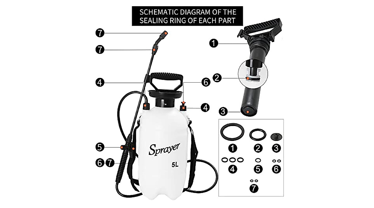 GARTOL 1.35 Gallon Pump Garden Sprayer for Plants & Cleaning