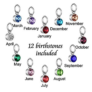 Dletay Heart Cremation Necklace for Ashes Angel Wing Urn Necklace with 12 PCS Birthstones-I Used to be His Angel, Now He is Mine