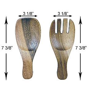 Woodard & Charles Salad Hands, 7 3/8" x 3 1/8", Brown