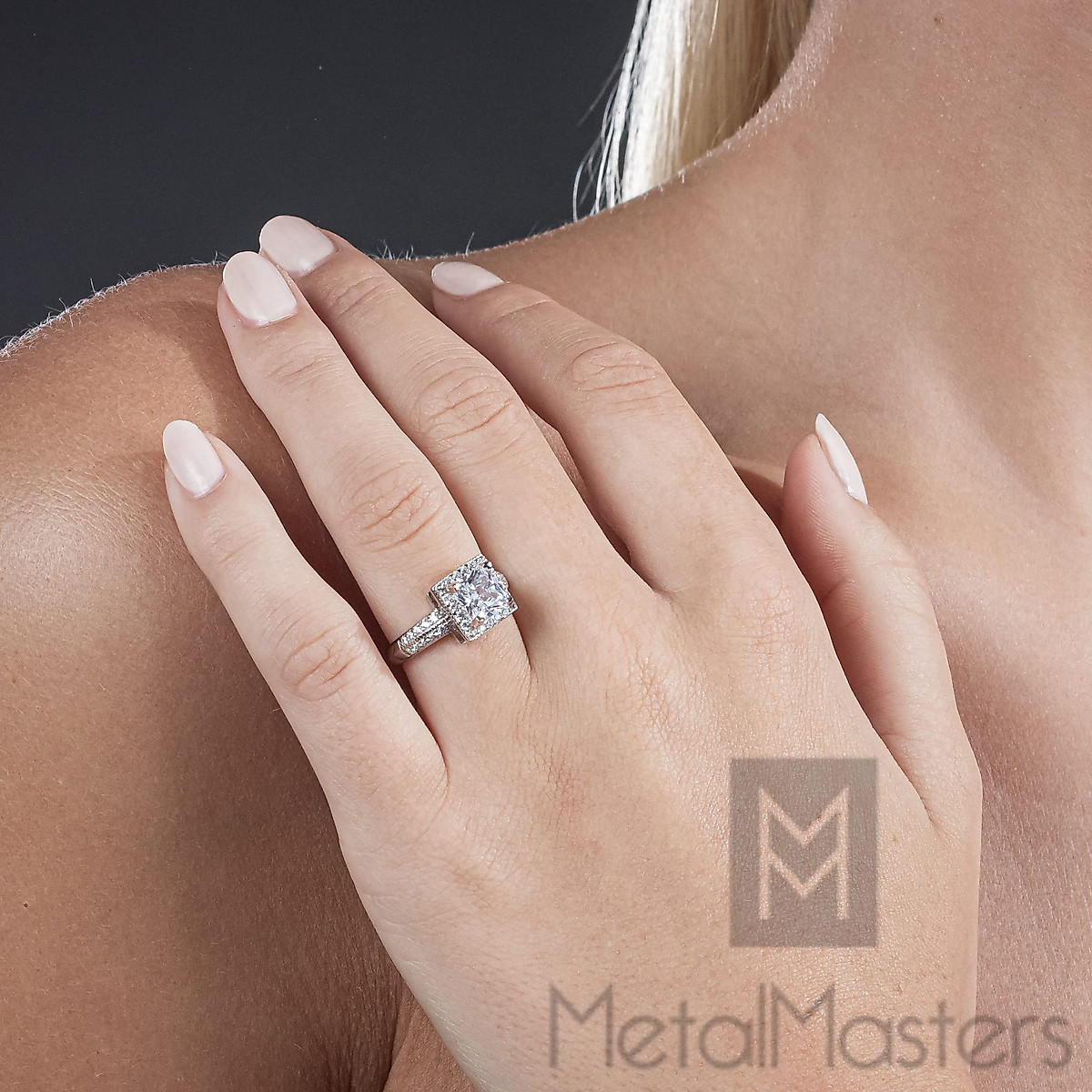 2 Carat Princess Cut Cubic Zirconia Sterling Silver 925 Wedding Engagement Ring Size 8