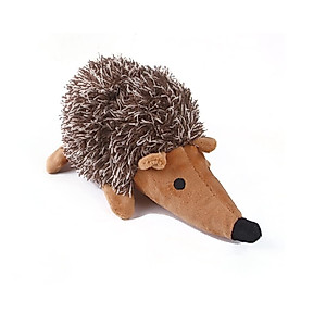 Durable Cute Pet Toys Plush Hedgehog Dog Toy Giggler Squeak Chew Toy Molar Teeth Cleaning Stuffed Doll Squeaky Pet Toys Biting Training Playing Toys for Small Medium Dogs Puppy