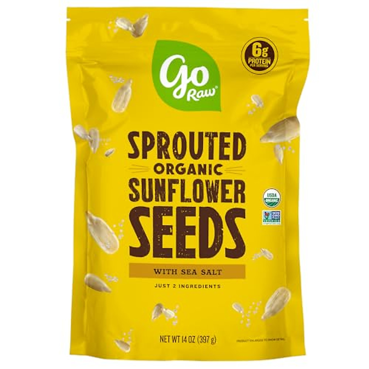 go Raw with Sea Salt Sprouted Organic Bag Keto Vegan Gluten Free Snacks Superfood, Sunflower Seeds, 14 Oz