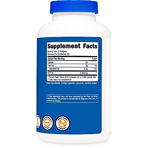 Nutricost MCT Oil Softgels 1000mg, 150 SFG (3,000mg Serv) - Great for Keto, Ketosis, and Ketogenic Diets