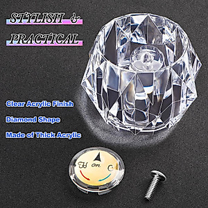 Dreyoo Faucet Handle Compatible with Delta Faucet RP2391, Single Clear Knob Handle Kit with Offset Hole for Shower/Tub, 2-1/2" x 2-1/8" Faucet Knob Replacement, Clear Acrylic Finish (1 Pack)