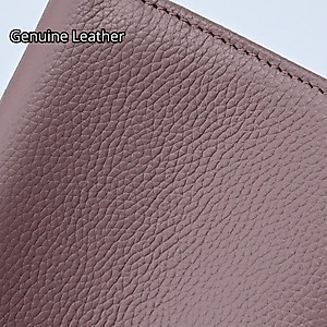 Bveyzi Ultra Slim Small Leather Women Wallet Rfid Blocking Tiny Thin Bifold Pocket Ladies Purse(Dark Pink)