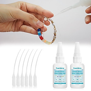 Bracelet String Professional Elastic String Kont Fixing Drip 60g, Clear Bracelet Glue, Keep Stretchy Bracelet String Stay Perfectly Tied for Clay Beads, Jewelry Making Supplies（2pcs 30g/1pcs）