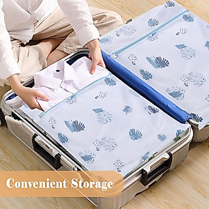 Yonchic Durable Laundry Bag, Mesh Laundry Bags with Premium Zipper, 5 Pack Washing Machine Wash Bags for Delicates Blouse, Hosiery, Underwear, Baby Clothes, Travel Organization Bag (Leaves)