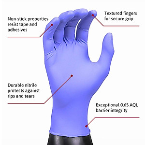 Microflex SU-690 Disposable Nitrile Gloves, Latex-Free, Powder-Free Glove for Cleaning, Mechanics, Automotive, Industrial, or Medical applications, Violet, Size X-Large, Box of 100 Units