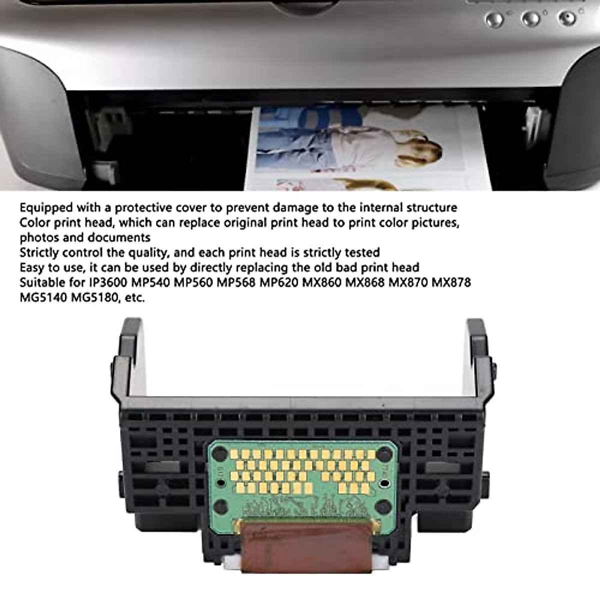 Kafuty-1 QY6-0073 Color Printhead for Canon,Replacement Print Head for Canon IP3600 IP3680 MP540 MP560 MP568 MP620 MX860 MX868 MX870 MX878 MG5140 MG5180,etc