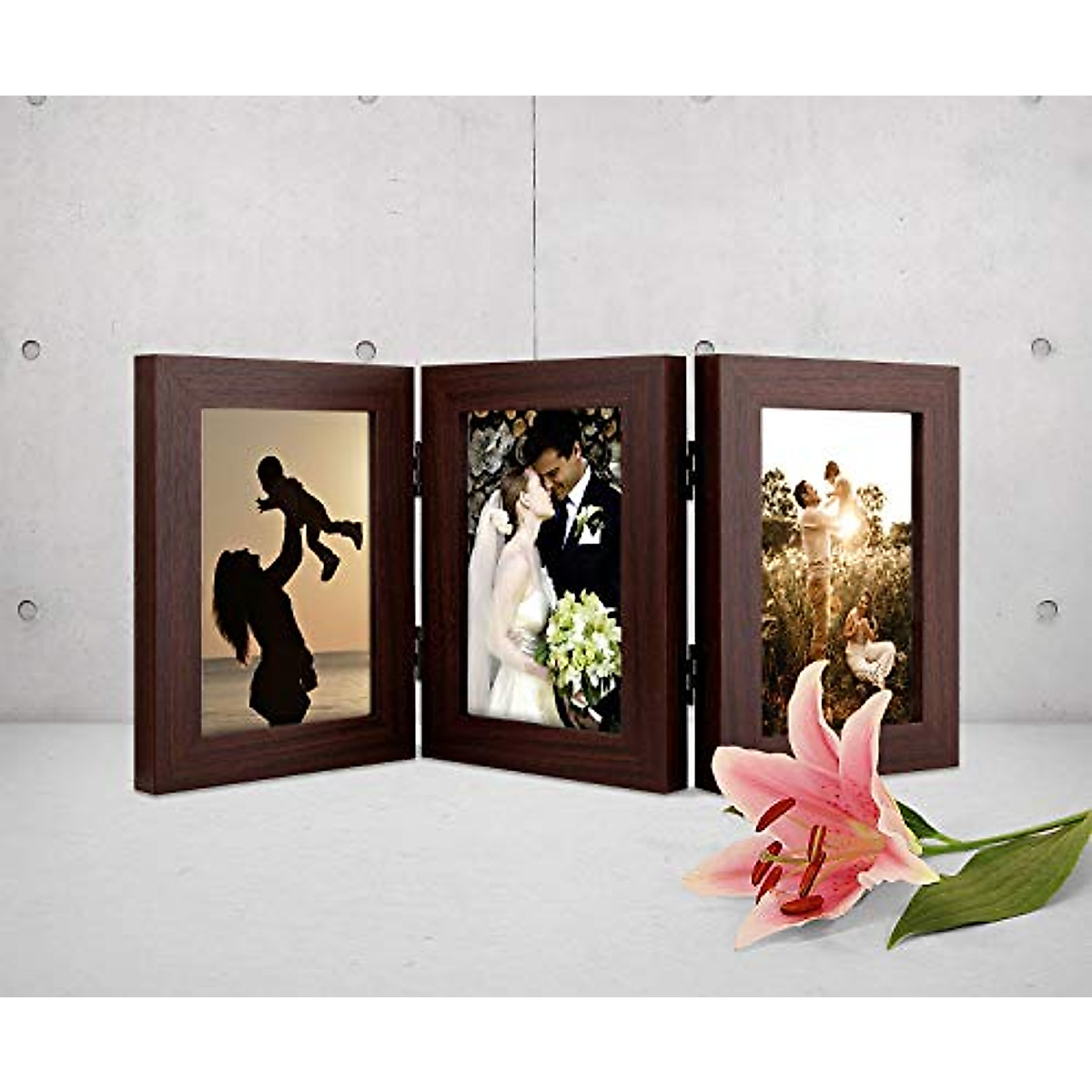 Golden State Art Photo Frame, 4x6, Brown, 3 Count