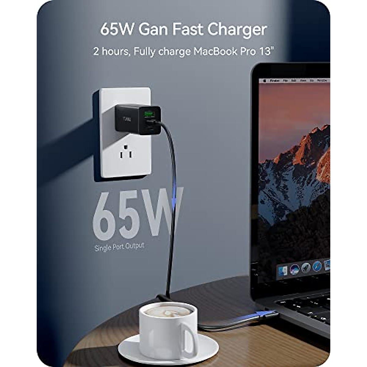 65W USB C Charger: TUNNU GaN Charger - USB C Charger Block - Type C Wall Charger - Foldable Multi USB C Charger for MacBook Pro/Air iPad Pro Galaxy S20/S10 Dell XPS 13 Note 20/10+ iPhone 13/Pro Pixel