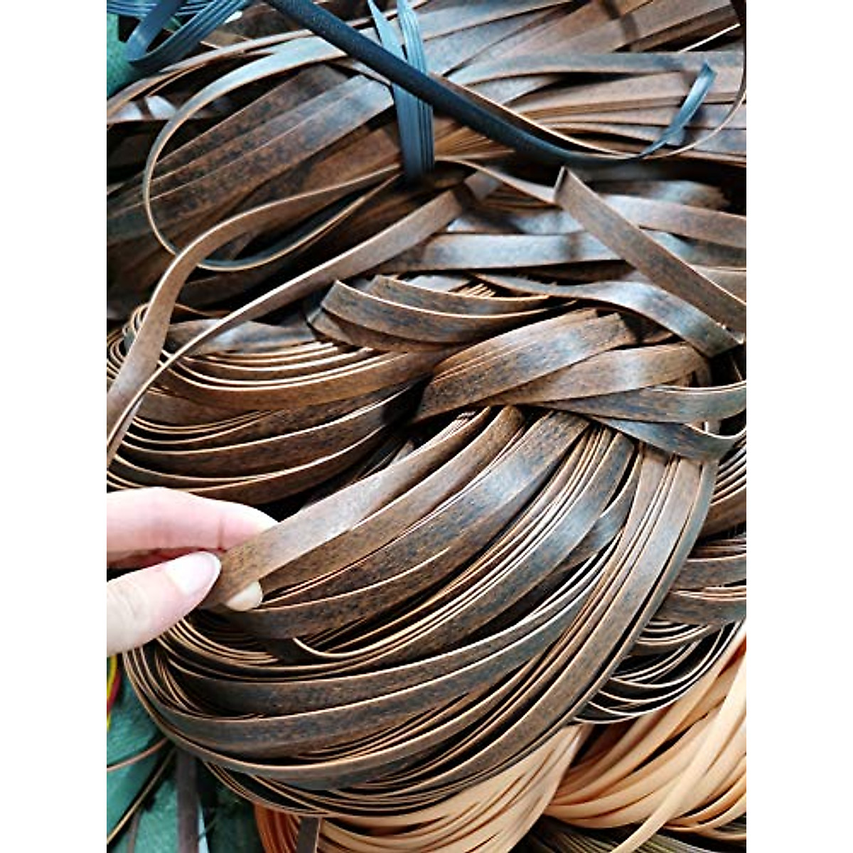 ODSK Light Brown Woven Rattan, Plastic PE Wicker Repair Material for Garden Chair Coffee Table Patio Furniture Storage Basket Hand-Woven DIY Material