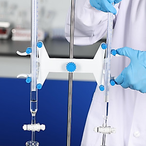 StonyLab Aluminum Double Burette Clamp, Adjustable Double Burette Clamp Buret Clamp Butterfly Style Spring Loaded Lab Accessory for Laboratory