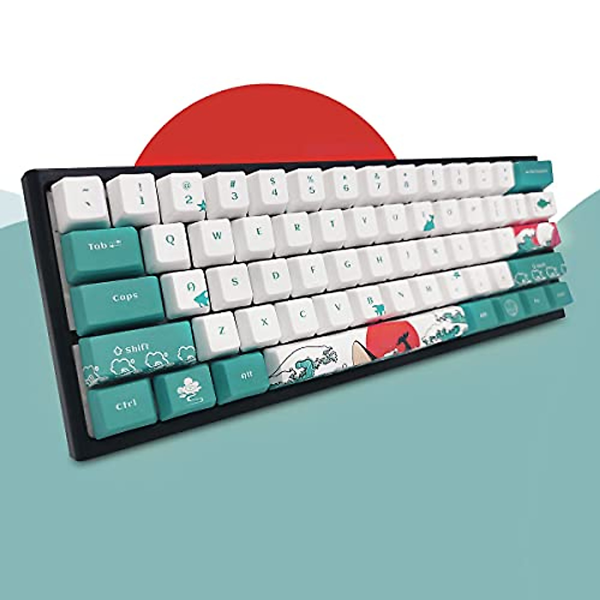 SDYZ Custom Keycaps-Keycaps 60 Percent, Suitable for GK61/GK64/RK61/Anne/GH60 /ALT61 Mechanical Keyboards, 71 Key Set, OEM Profile PBT Keycaps (Coral Sea Keycaps)